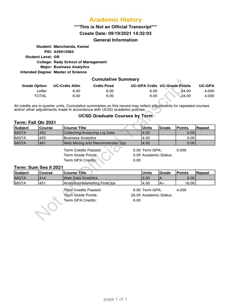 Academic History Review PDF | PDF | Data | Data Management