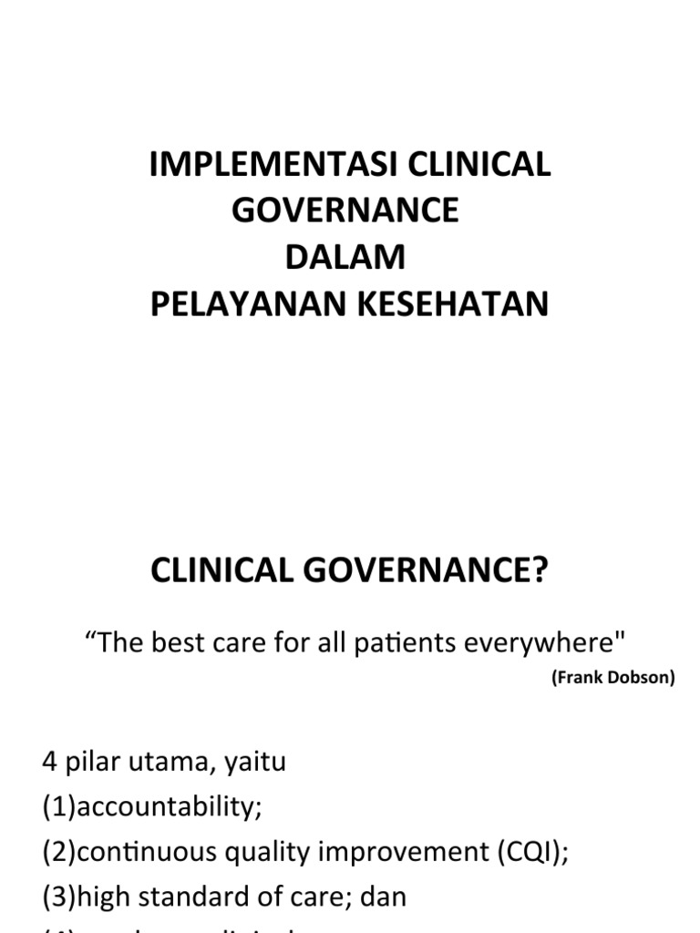 Clinical Governance | PDF