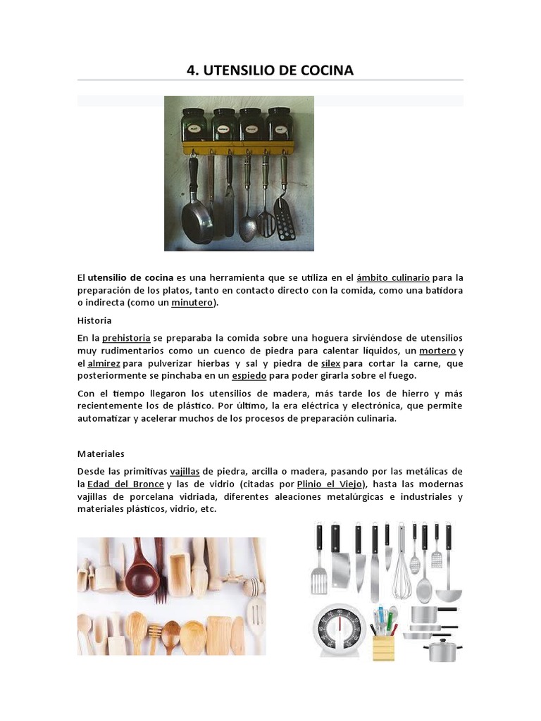 Utensilios de Cocina | PDF | Utensilio de cocina | Cocinando