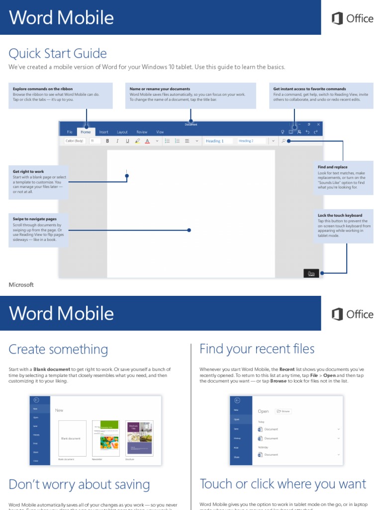 Word Mobile Guide for Tablet Users | PDF | Computer Architecture ...