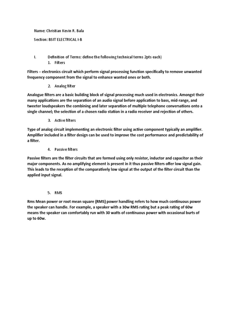 Name: Christian Kevin R. Bala Section: Bsit Electrical I-B | PDF ...