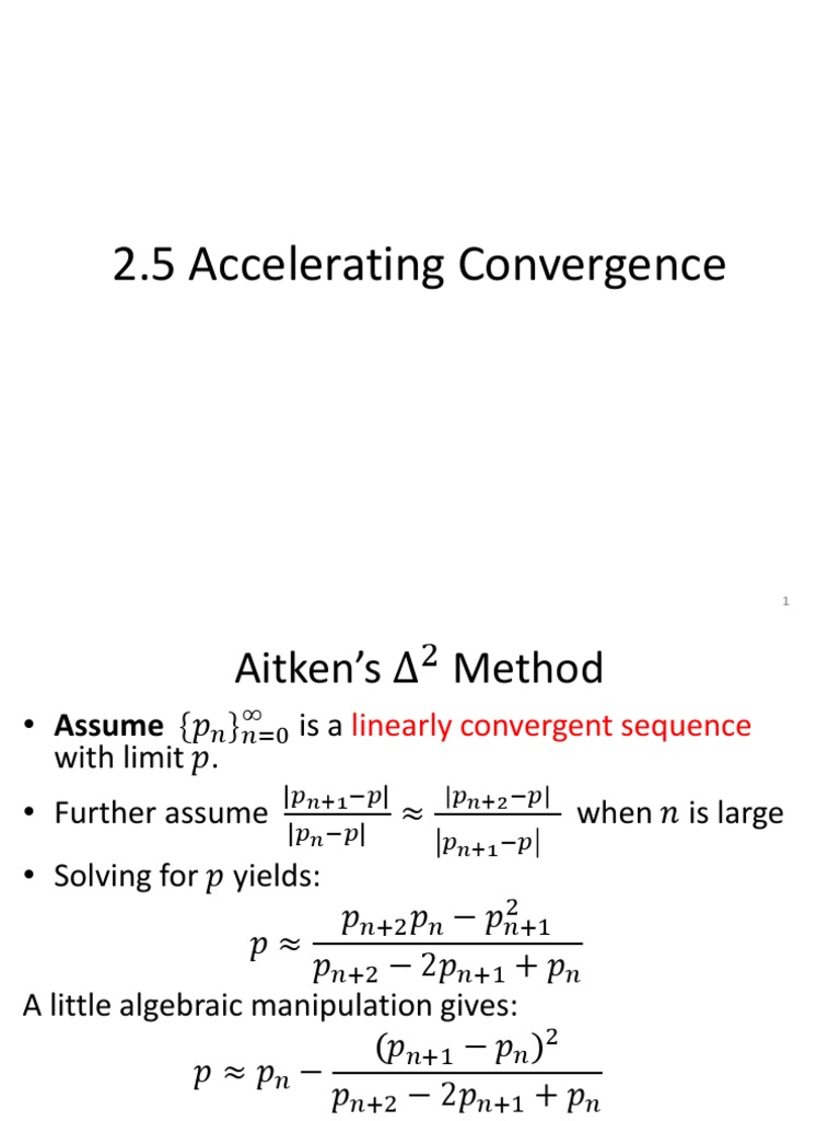 2.5 Accelerating Convergence | PDF | Mathematical Analysis | Mathematical Objects