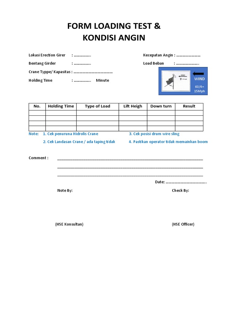 Form Loading Test & Kondisi Angin Erection Girder | PDF