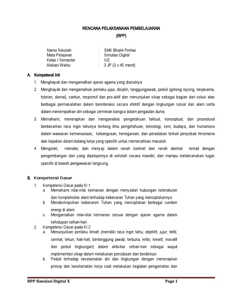 RPP SIMDIG X Genap K 13 - 3 Publikasi Buku Digital | PDF | Karier & Perkembangan | Seni