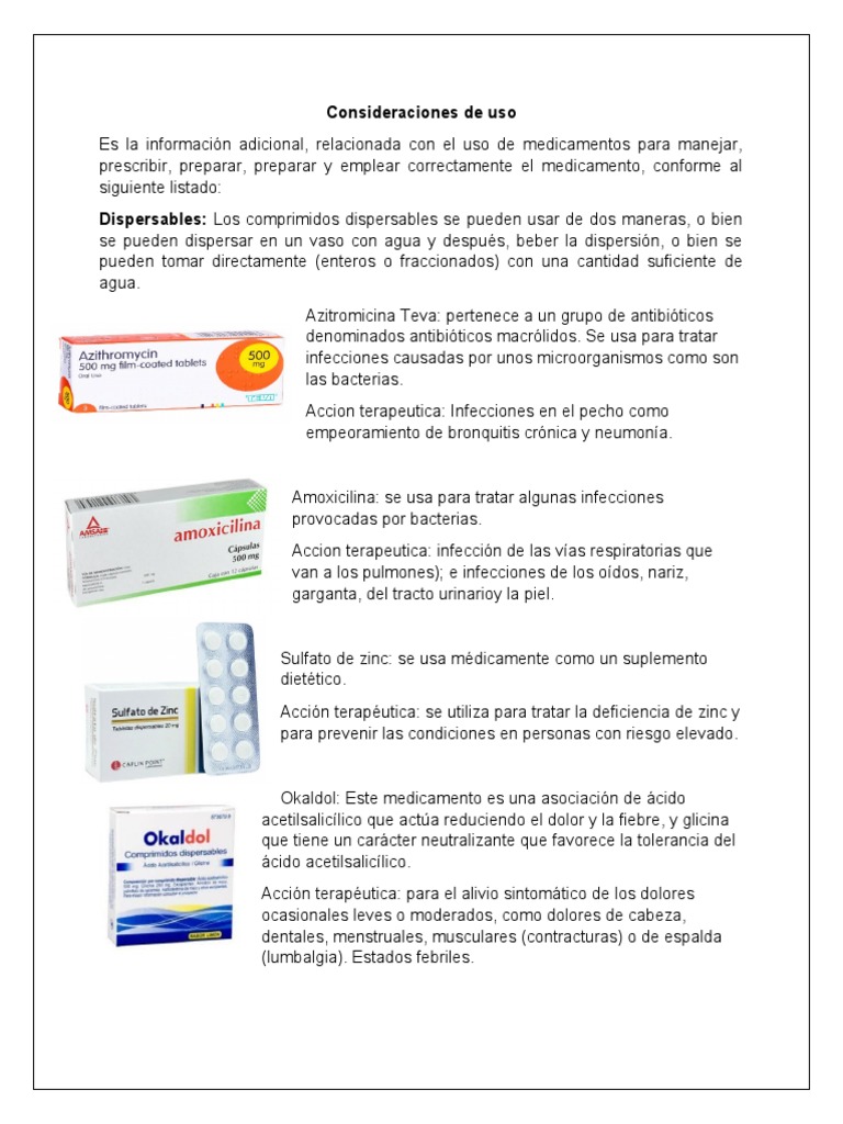 Uso y acción de Carafate y Azitromicina | PDF | Droga anti-inflamatoria ...
