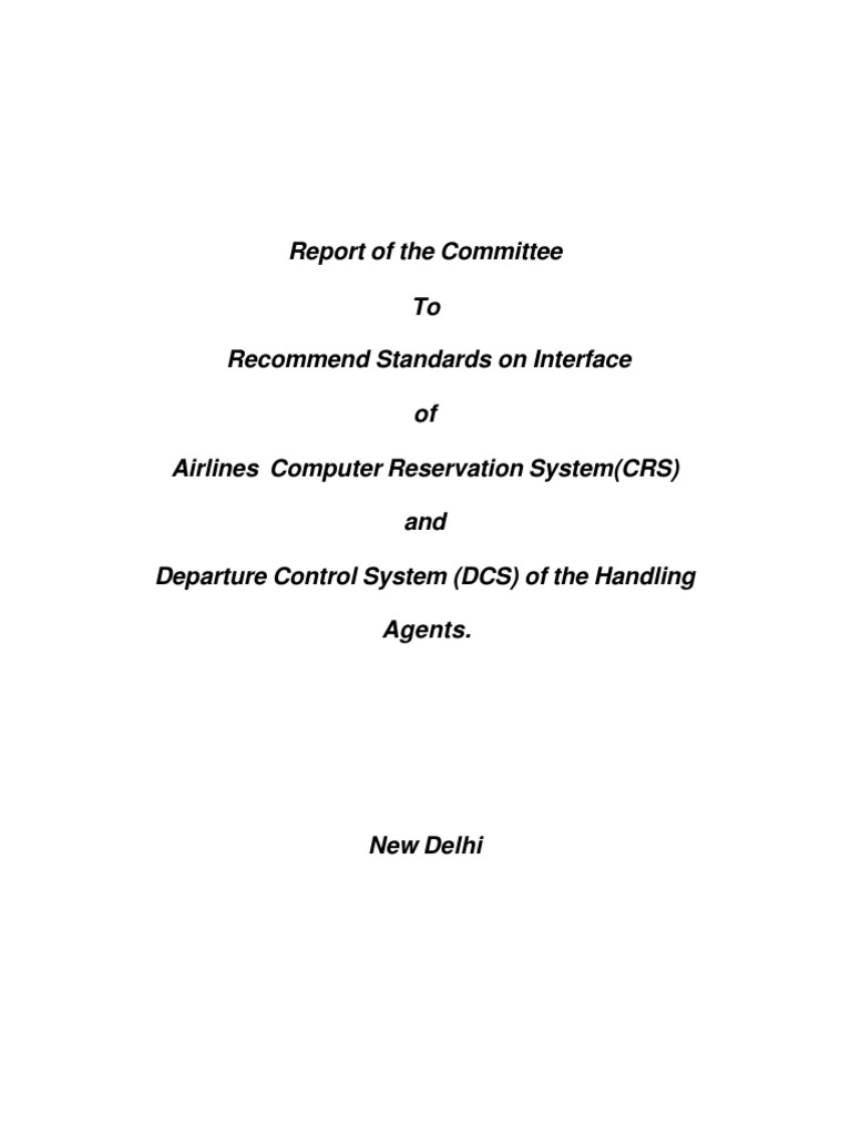 Recommendations for Standardizing the Interface Between Airline ...