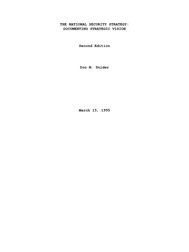 Documenting Strategic Vision Pub332 | PDF | National Security Strategy ...