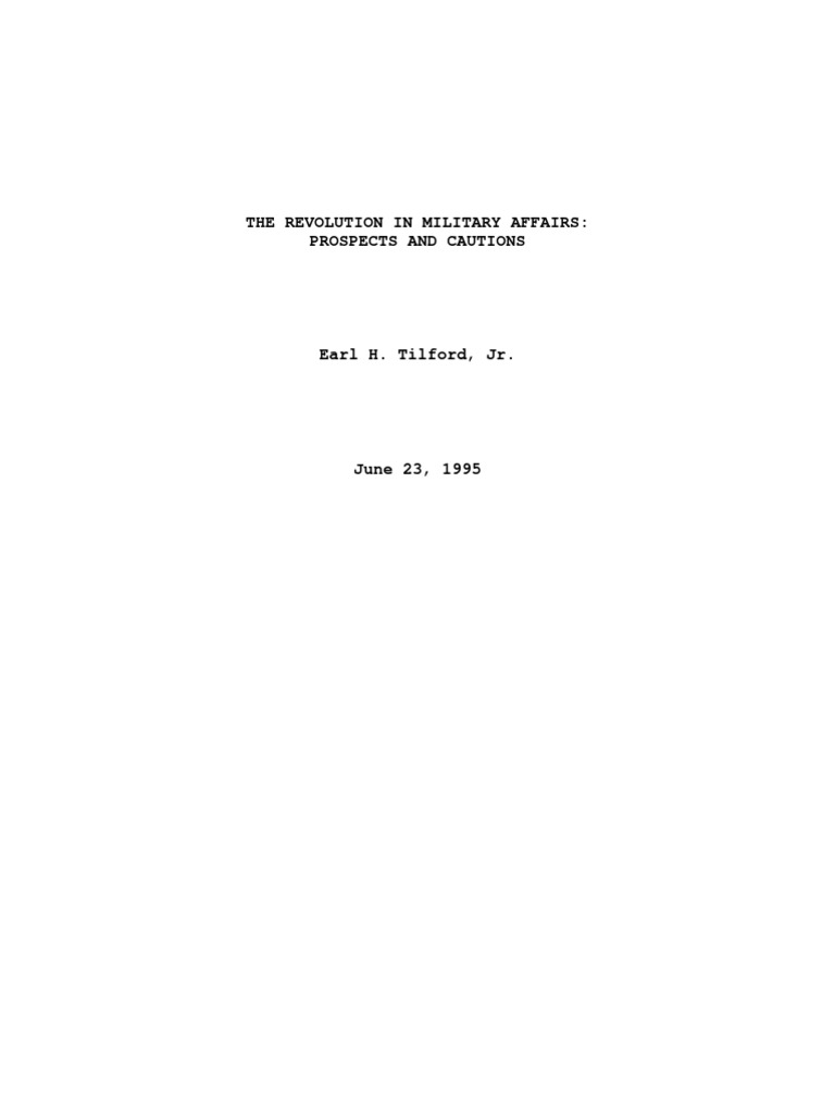 The Revolution in Military Affairs Pub238 | PDF | United States Army ...