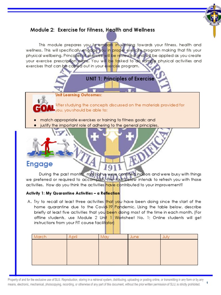 Engage: Module 2: Exercise For Fitness, Health and Wellness | PDF ...