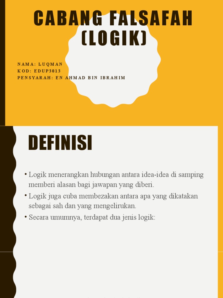 Cabang Falsafah (Logik) | PDF