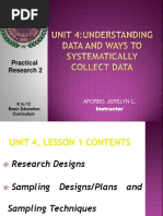 Understanding Data and Ways To Systematically Collectdata | PDF | Sampling (Statistics) | Experiment