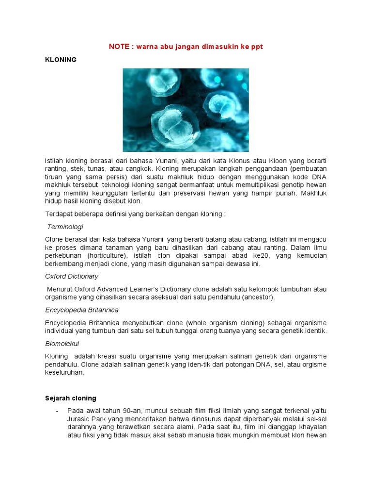 (FIX) Materi Kloning | PDF