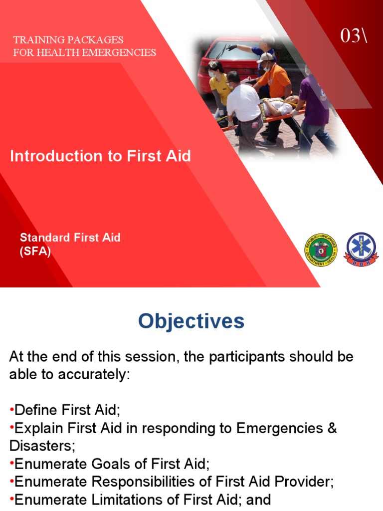 Introduction To First Aid: Training Packages For Health Emergencies ...
