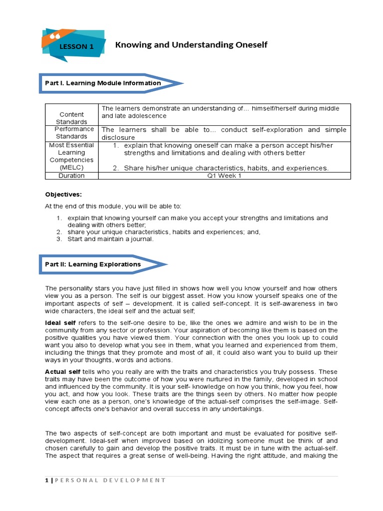 Understanding Yourself | PDF | Self | Self Awareness