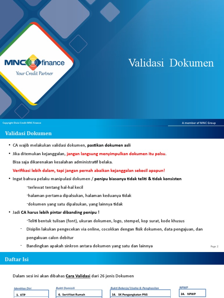 Validasi Dokumen | PDF