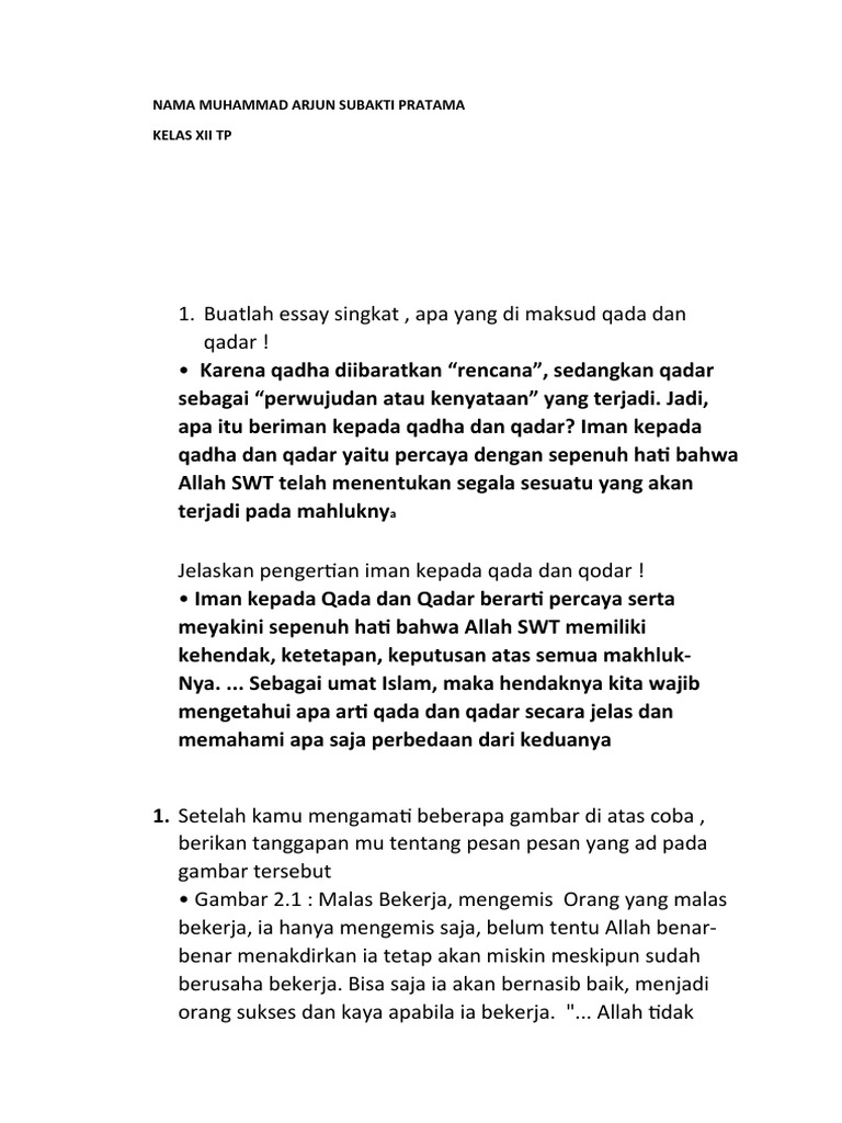 M Arjun Tugas Agama | PDF | Pengembangan Diri