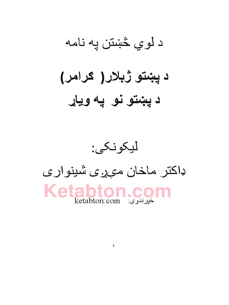 Pashto Grammer | PDF