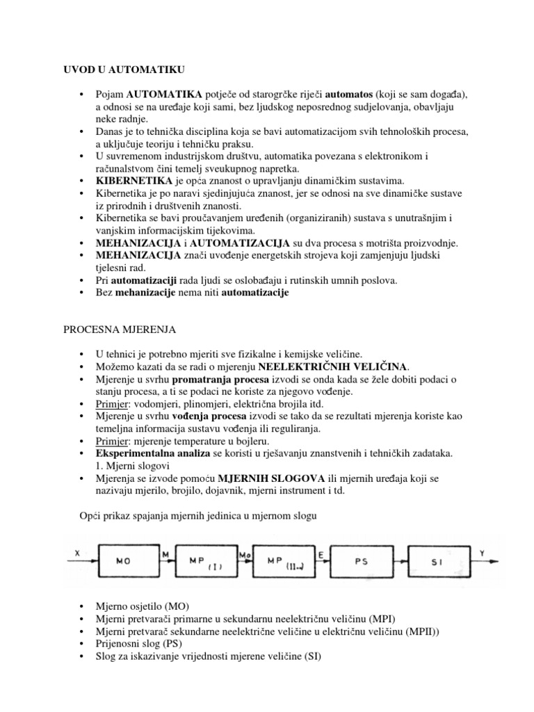 Automatizacija I Vođenje Procesa - Predavanja | PDF