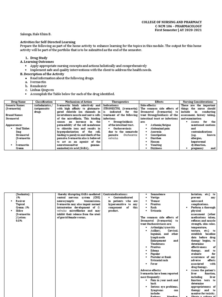 Module 3c-Drug Study | PDF | Adverse Effect | Inflammation