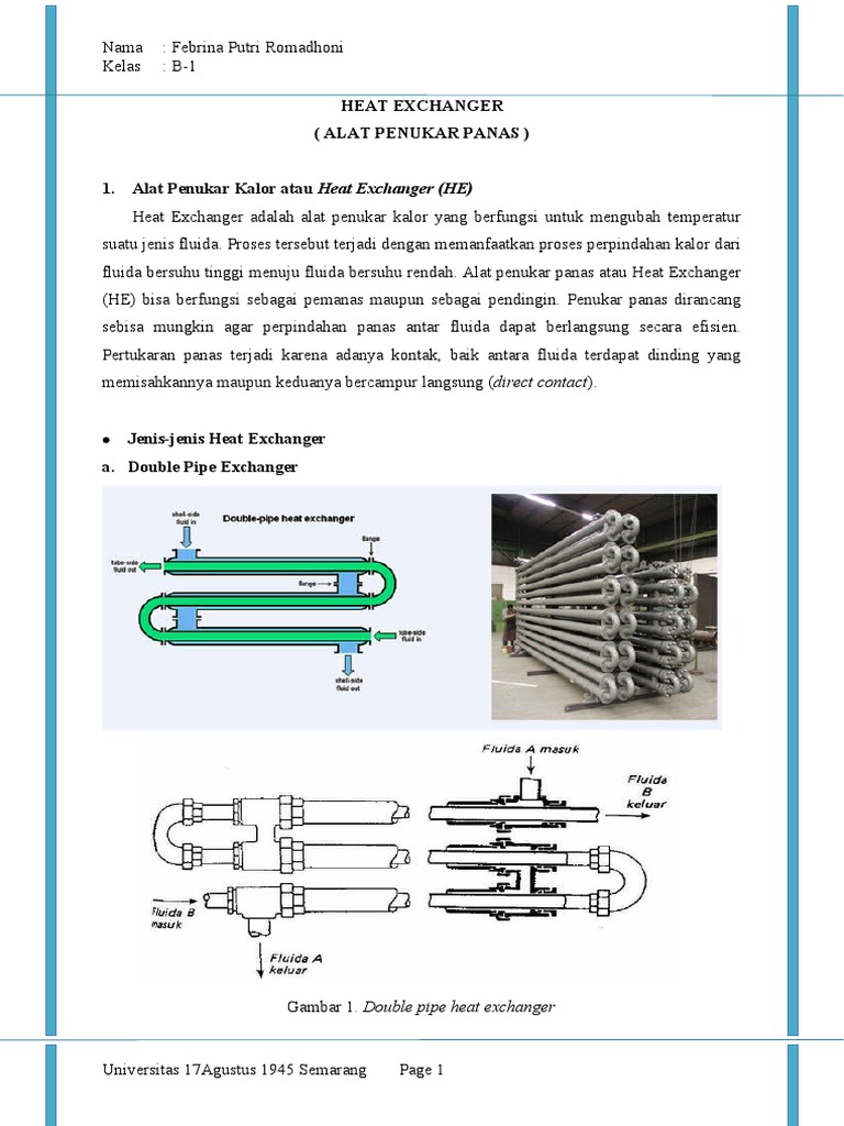 Jenis dan Prinsip Kerja Heat Exchanger | PDF