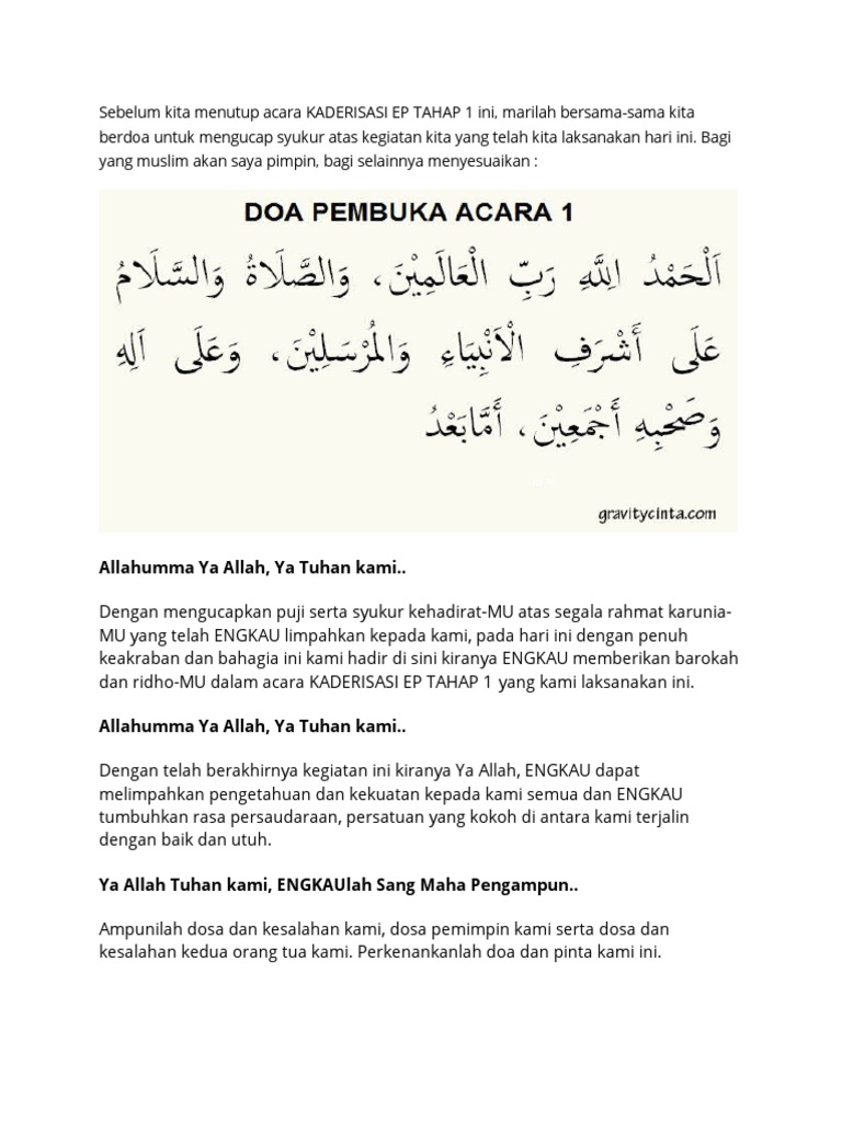 Doa Penutup Kader | PDF | Agama & Spiritualitas