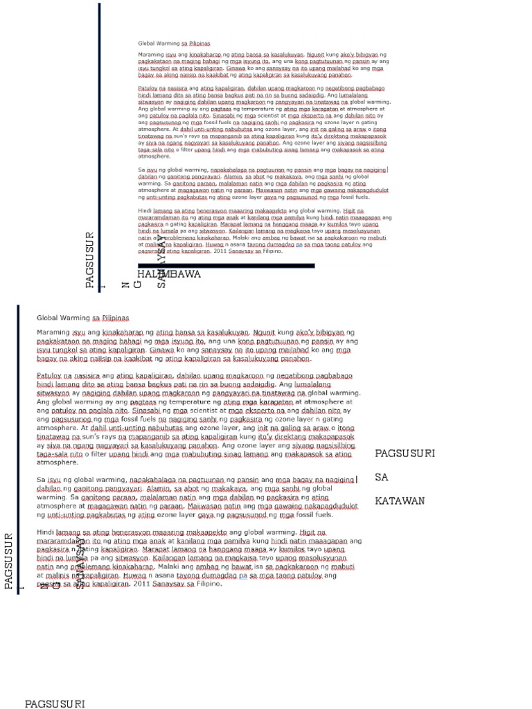 Halimbawa NG Pagsusuri NG Sanaysay | PDF