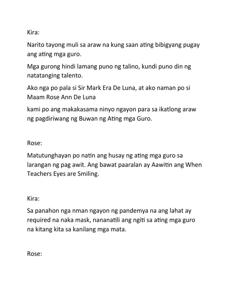 Script - Singing Competition | PDF | Performing Arts