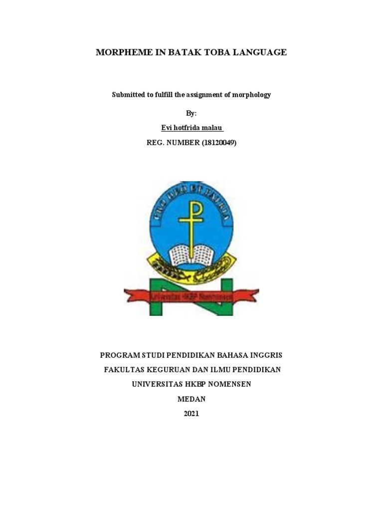 Morphemes in Toba Batak Language | PDF | Word | Morphology (Linguistics)