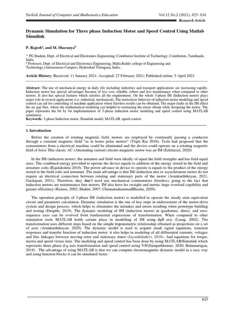 Dynamic Simulation For Three Phase Induction Motor and Speed Control Using Matlab Simulink | PDF ...