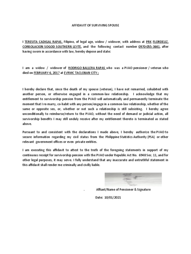 Affidavit (Pvao) | PDF