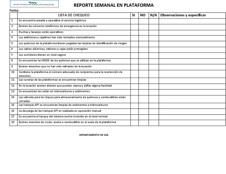 Inspeccion de Plataformas Pam | PDF | Tecnología e ingeniería