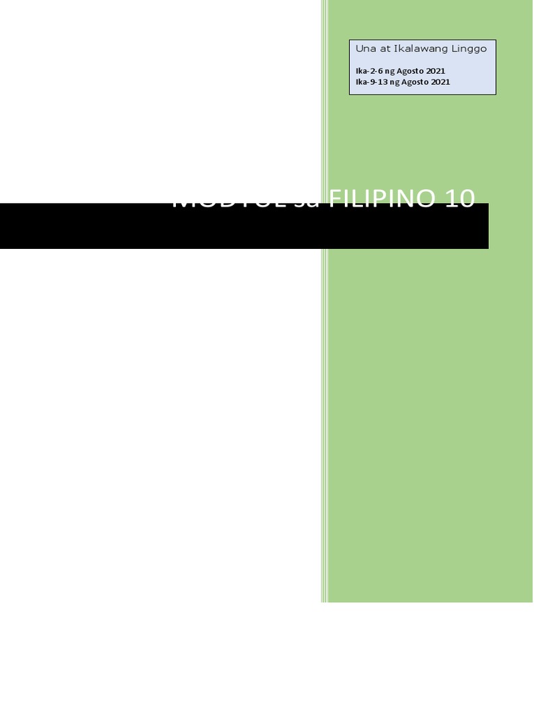 Filipino 10 Q1 W1 2 Module | PDF