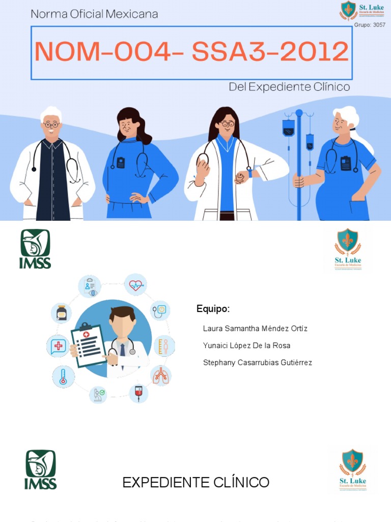 Nom-004-Ssa3-2012 Del Expediente Clínico | PDF | Historial médico | Diagnostico medico
