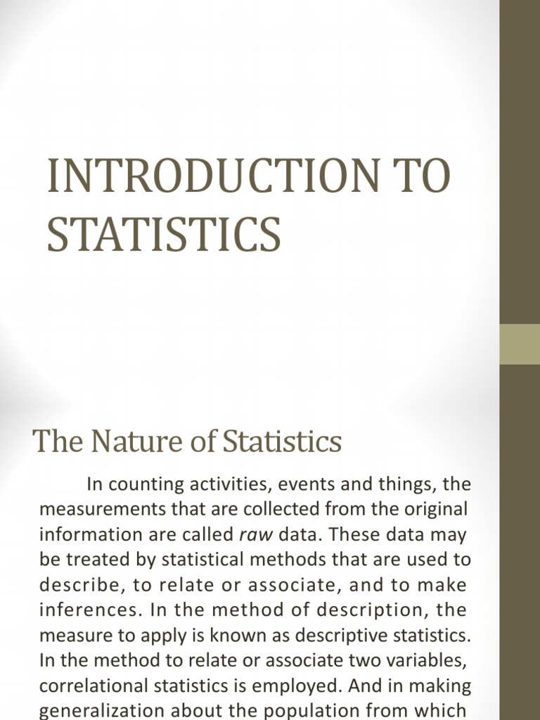 Introduction To Statistics Pdf Sampling Statistics Statistics
