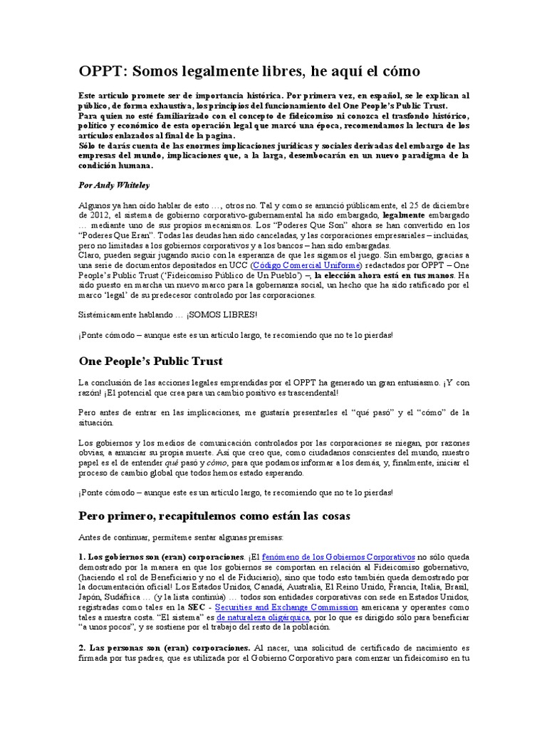 Qué Es El OPPT | PDF | Corporaciones | Libre albedrío
