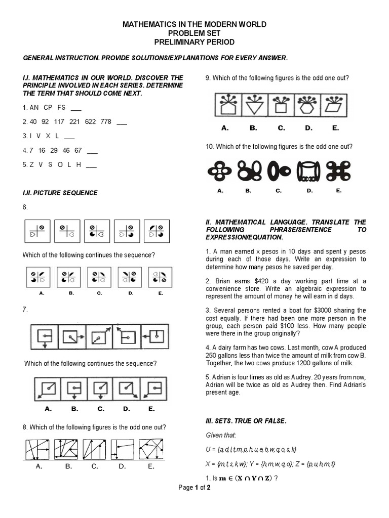 Problem Set Mmw Pdf Mathematical Logic Mathematics 