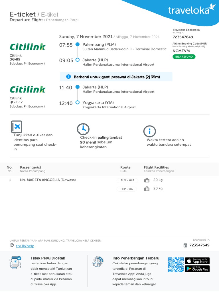 Mareta Anggelia PLM NCMTVM Yia Flight Originating | PDF