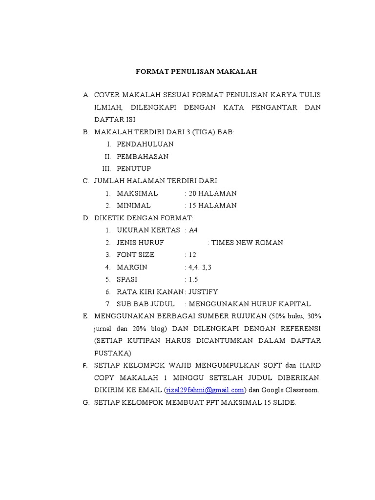 Format Penulisan Makalah | PDF