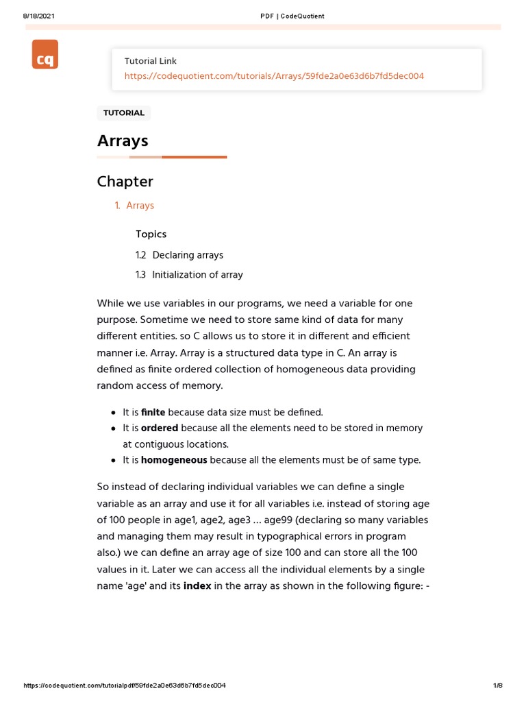 An Introduction To Arrays In Ccjava Declaring Initializing And Accessing Array Elements 