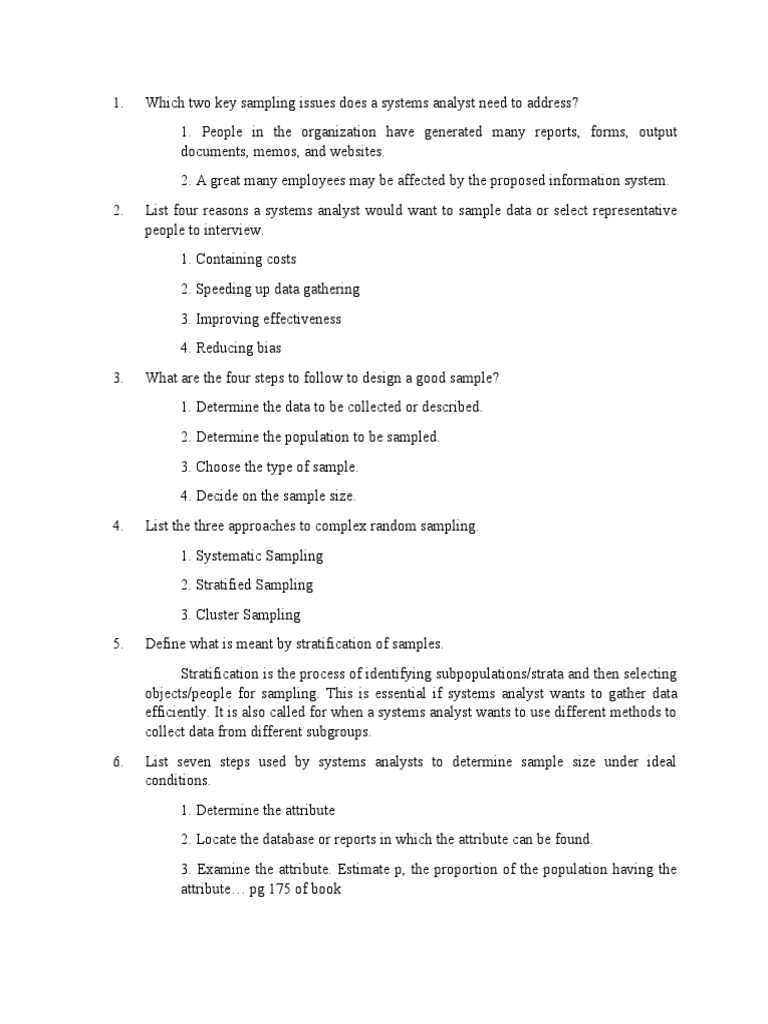 ISAD - HW 2 Information Gathering Unobtrusive Methods Review Questions | PDF | Sampling ...