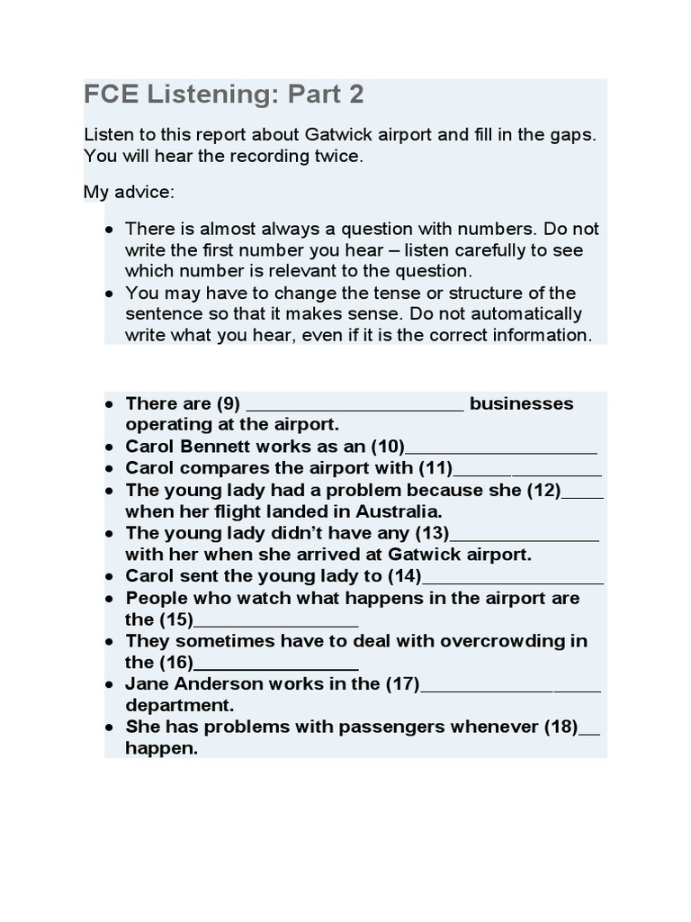 Listening Part 2 Practice | PDF