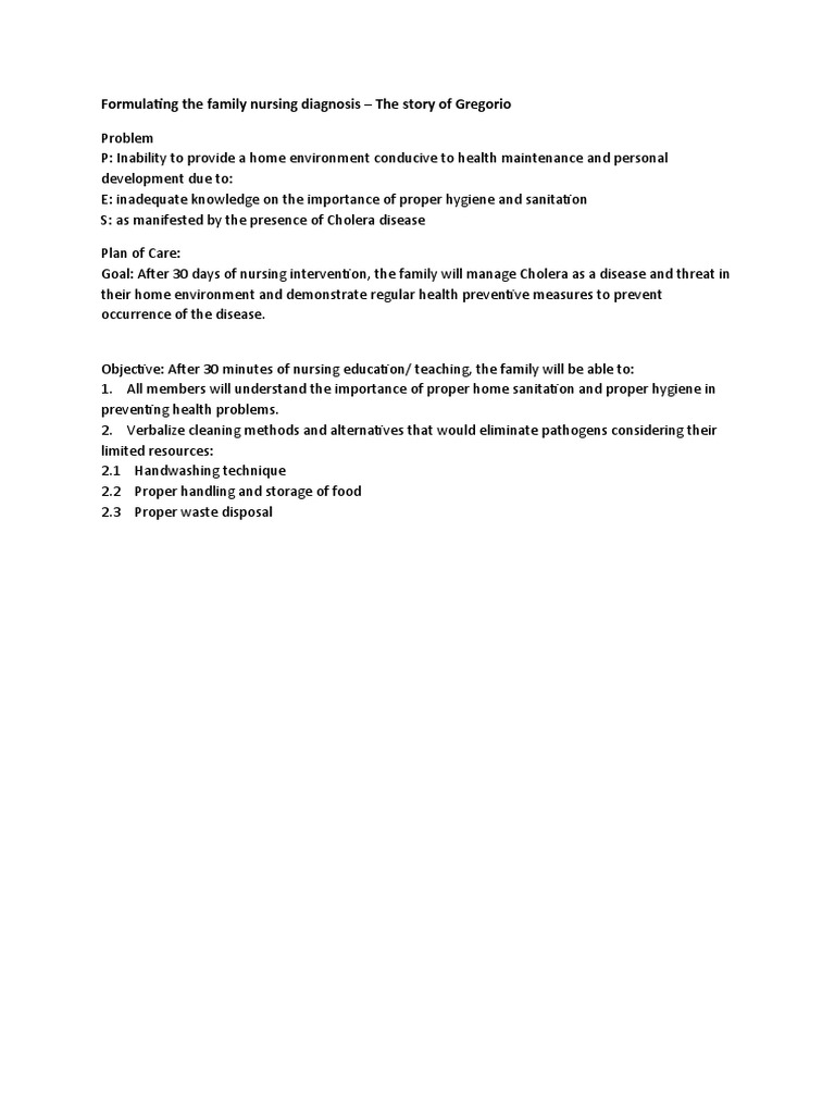 Formulating The Family Nursing Diagnosis | PDF | Self-Improvement ...