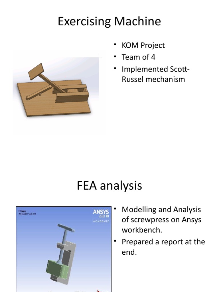 Exercising Machine: - KOM Project - Team of 4 - Implemented Scott ...