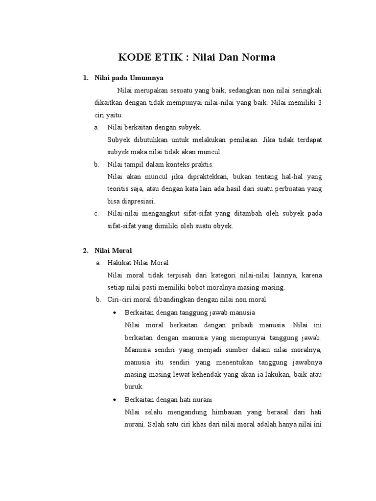 Nilai Dan Norma | PDF