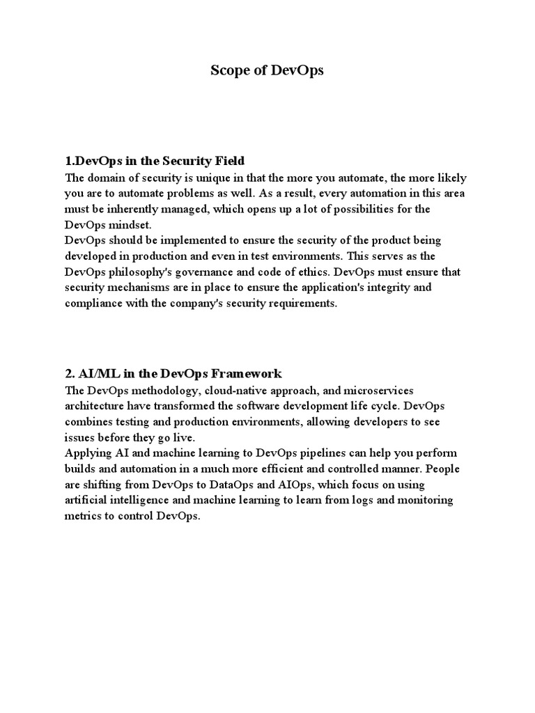 Scope of Devops: 1.devops in The Security Field | PDF | Platform As A ...