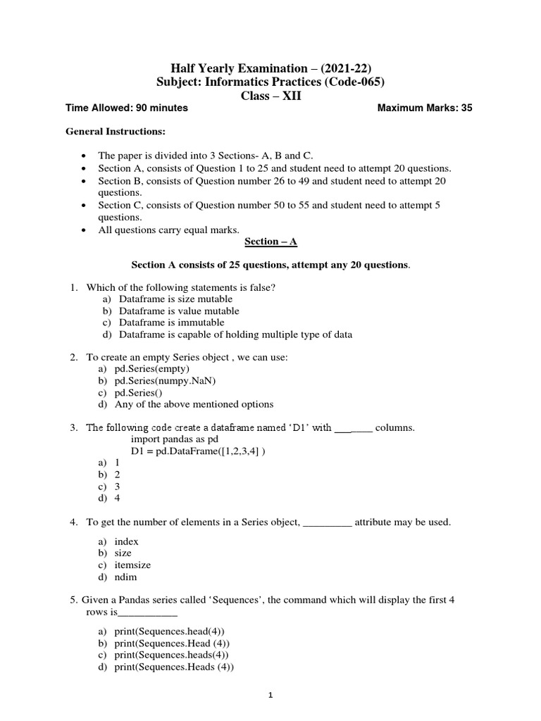 IP-Class 12 - Half Yearly - 2021 | PDF | Computer Network | Password