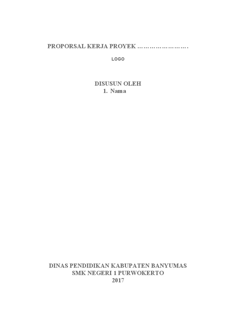 Proporsal Kerja Proyek | PDF