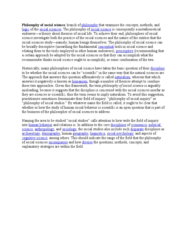 Philosophy of Social Science | PDF | Social Sciences | Metaphysics