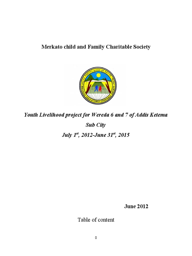 Youth Livelihood Project Proposal | PDF | Family Planning | Youth