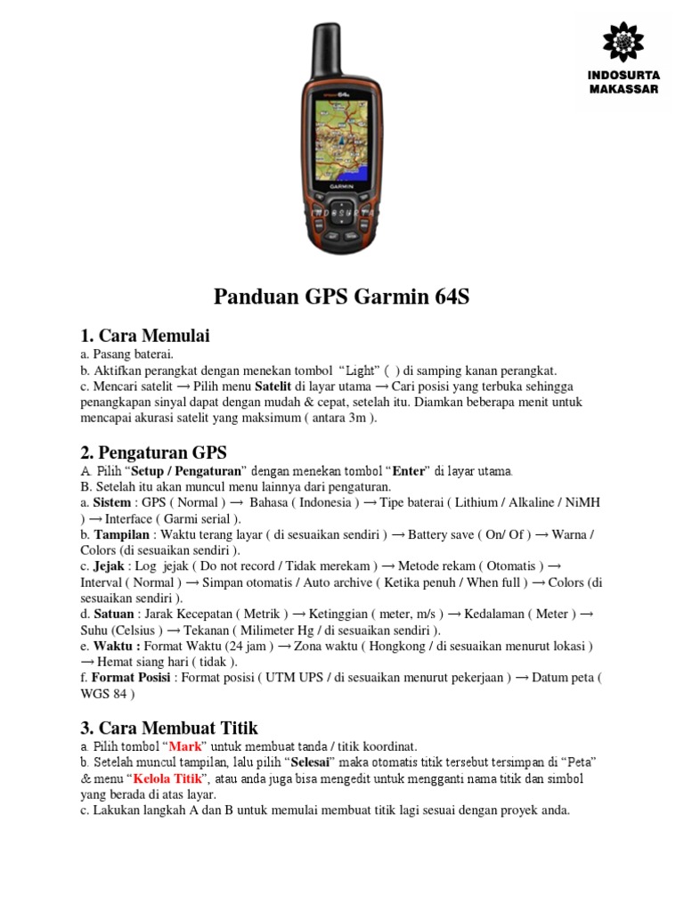 Panduan GPS Garmin 64S | PDF | Teknologi & Rekayasa